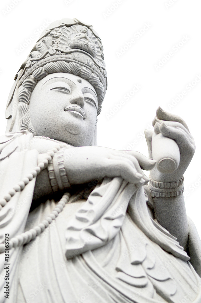 Chinese goddess statue isolated on white background Stock Photo | Adobe ...