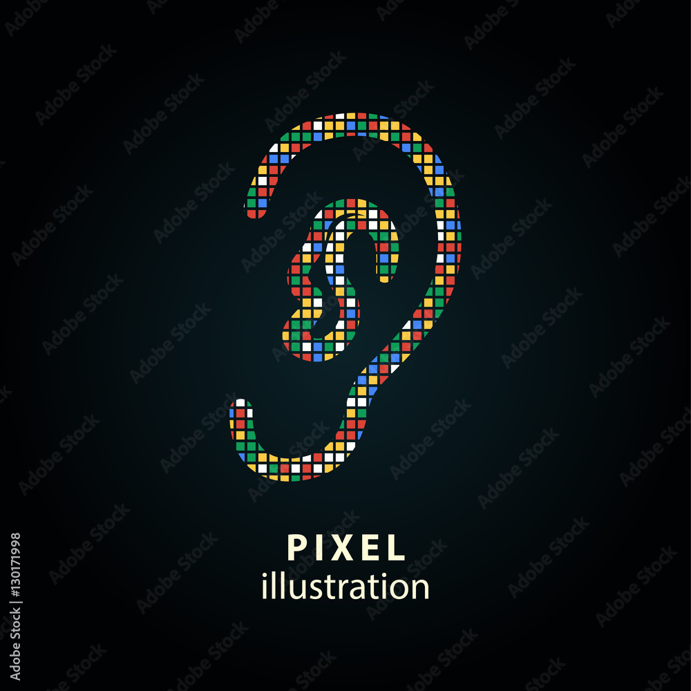 Ear - pixel illustration. vector de Stock | Adobe Stock