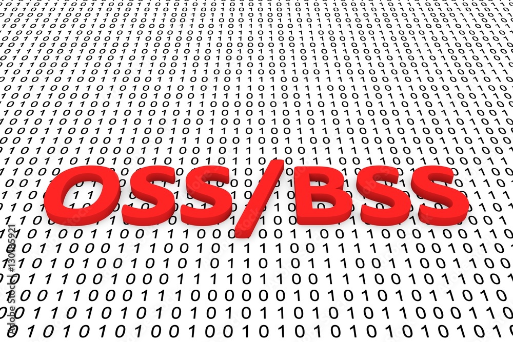 OSS BSS in the form of binary code, 3D illustration Stock-Illustration ...