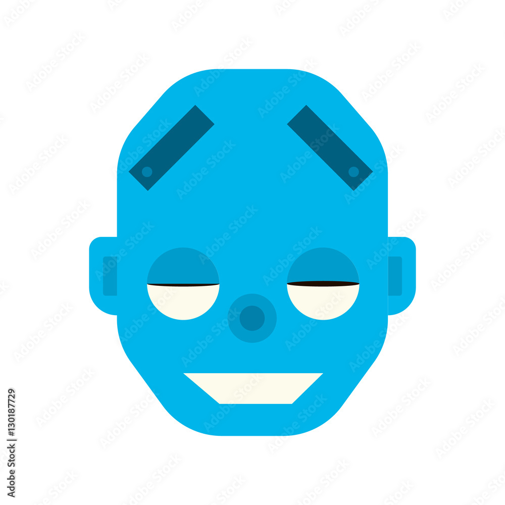 Emotional happy robot head in cartoon style. robot joy Stock Vector ...