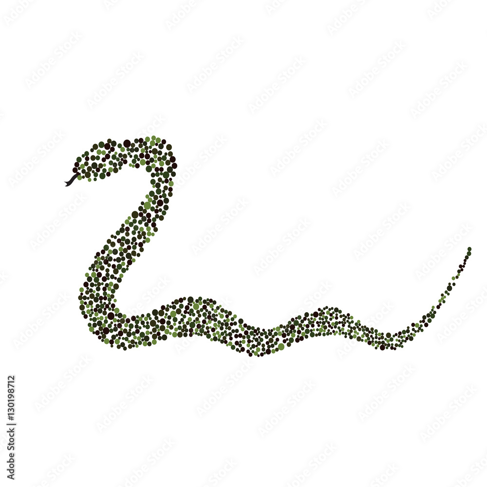Snake circle black symbol on the white Stock Vector | Adobe Stock