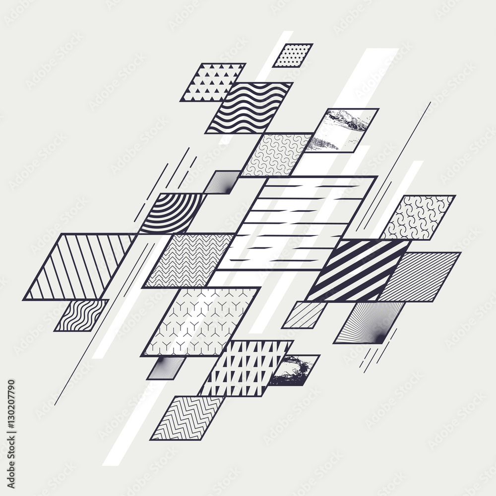 Abstract geometric composition with decorative rectangles Stock 벡터 ...