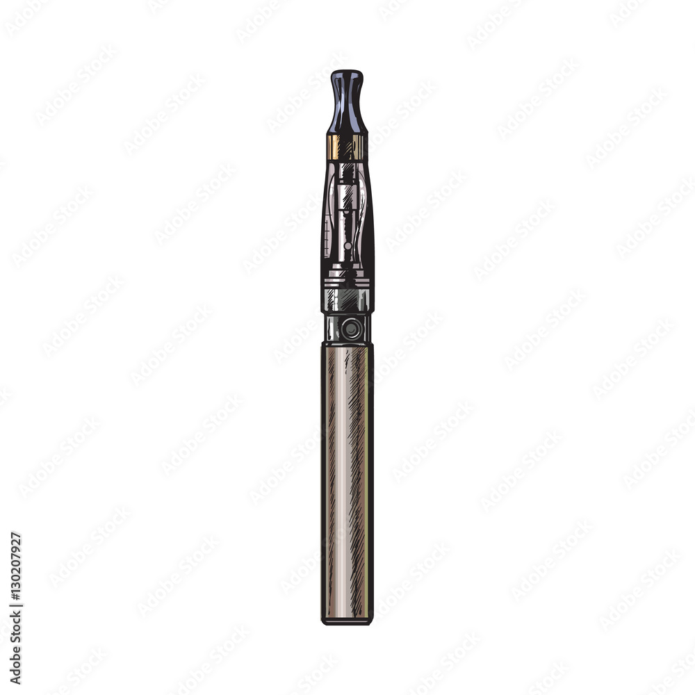 Electronic cigarette or vapor, sketch vector illustration isolated on ...