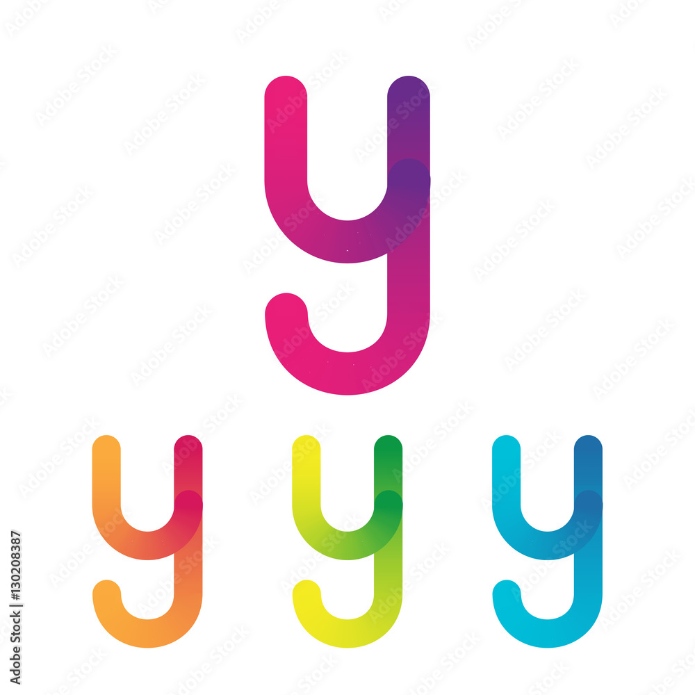 Letter Y vector unusual bold rounded font. Gradient Stock Vector ...