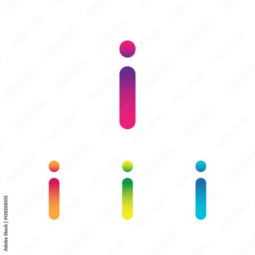 Letter I vector unusual bold rounded font. Gradient Stock Vector ...