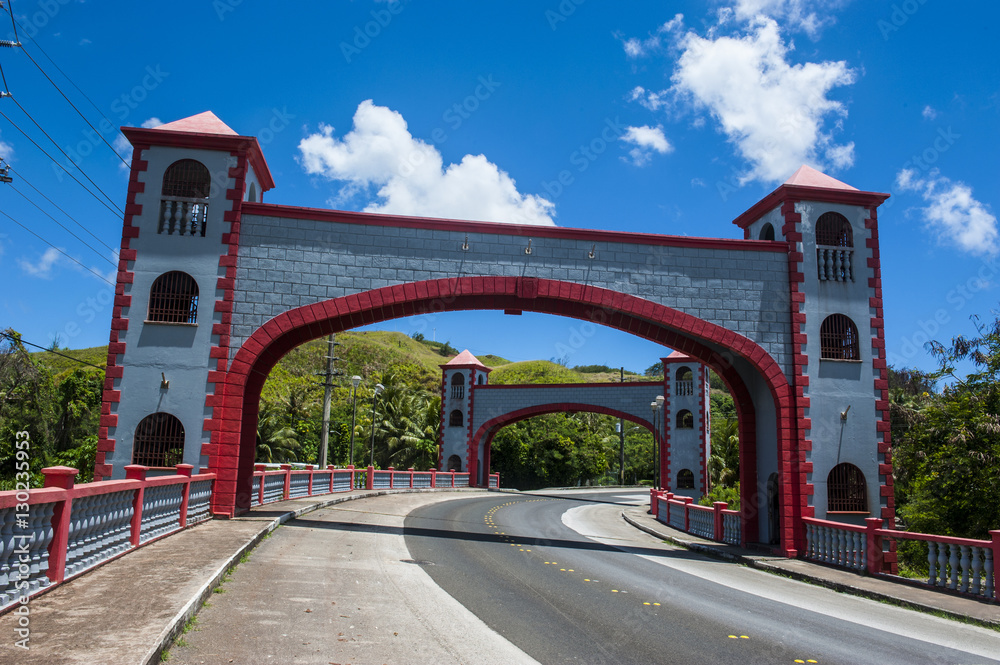 Twin stone arches in the Spanish Bridge, Umatac, Guam, US Territory ...