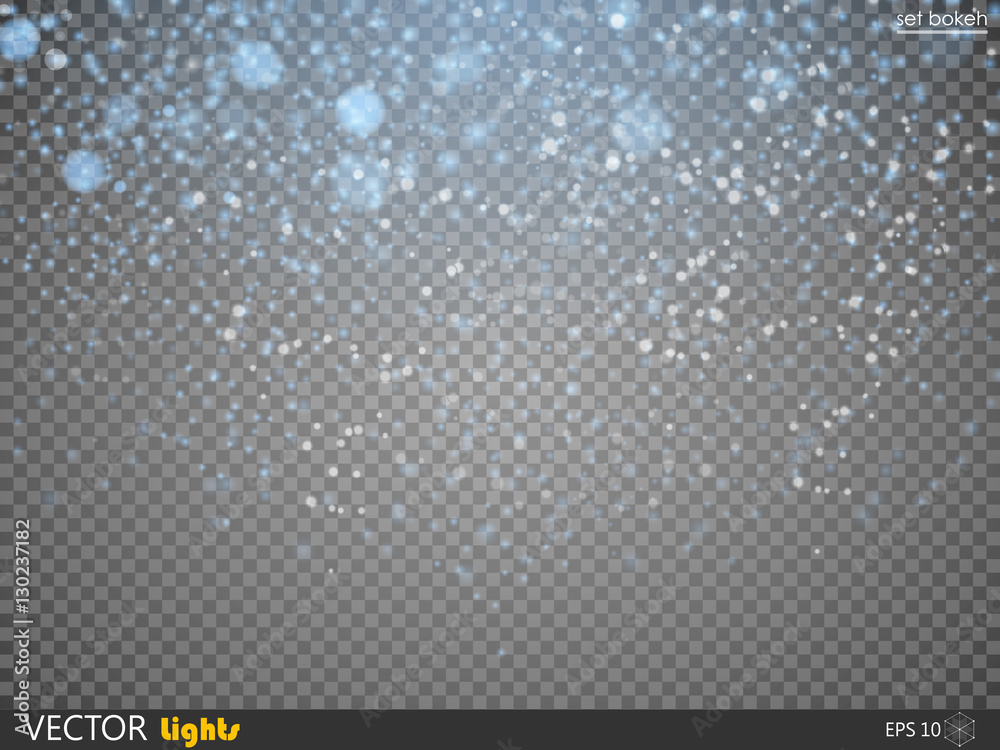 Vector transparent falling star isolated on dark background. Blue ...