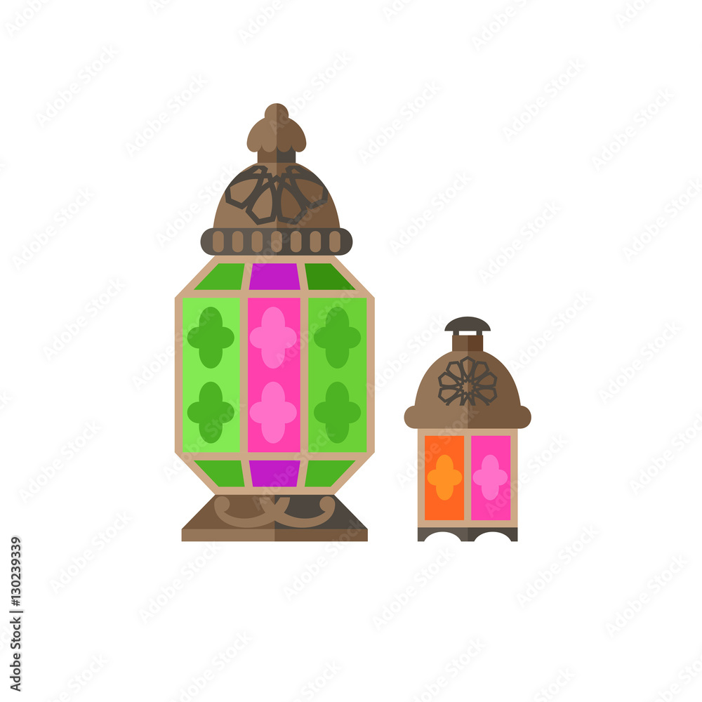 Moroccan glass lantern vector icon Stock Vector | Adobe Stock