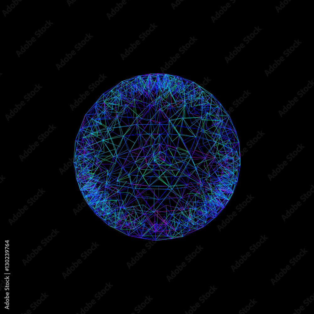 3d framework sphere from lines. Technology style. Vector outline vector ...