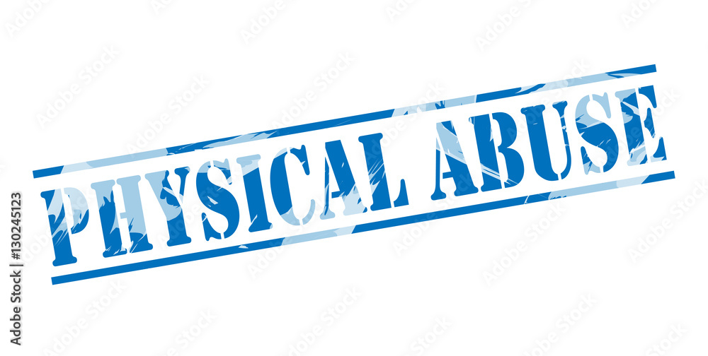 physical abuse blue stamp on white background Stock Illustration ...