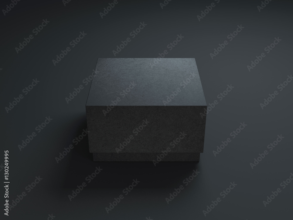 Square Black Box Mockup. 3d rendering Stock Illustration | Adobe Stock