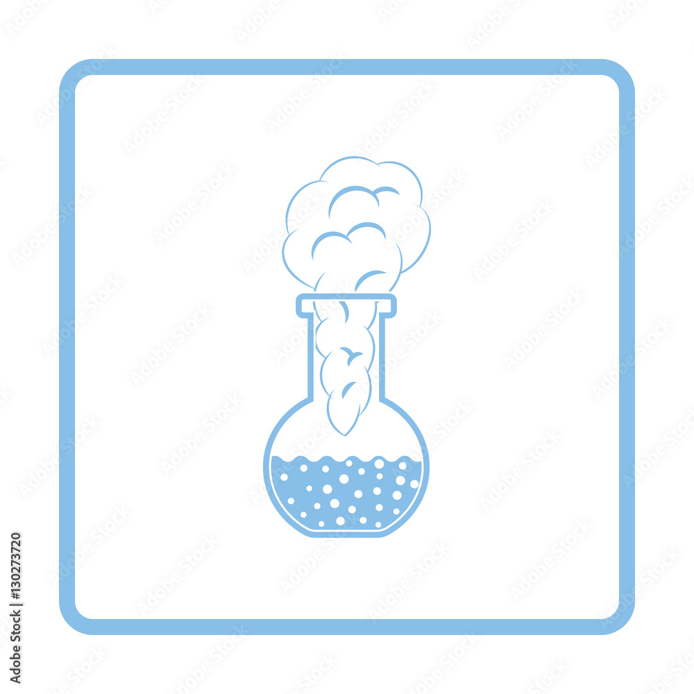 Icon of chemistry bulb with reaction inside Stock Vector | Adobe Stock