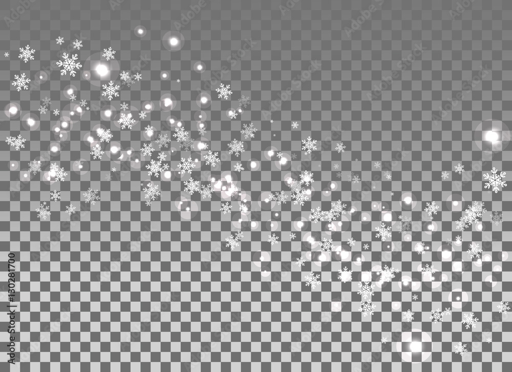 Falling snow isolated on the a transparent background. Stock Vector ...