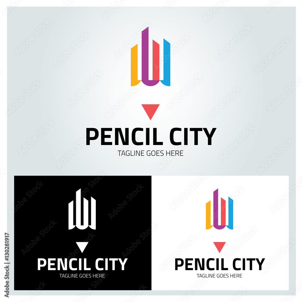 Pencil city logo design template ,Construction logo design concept ...