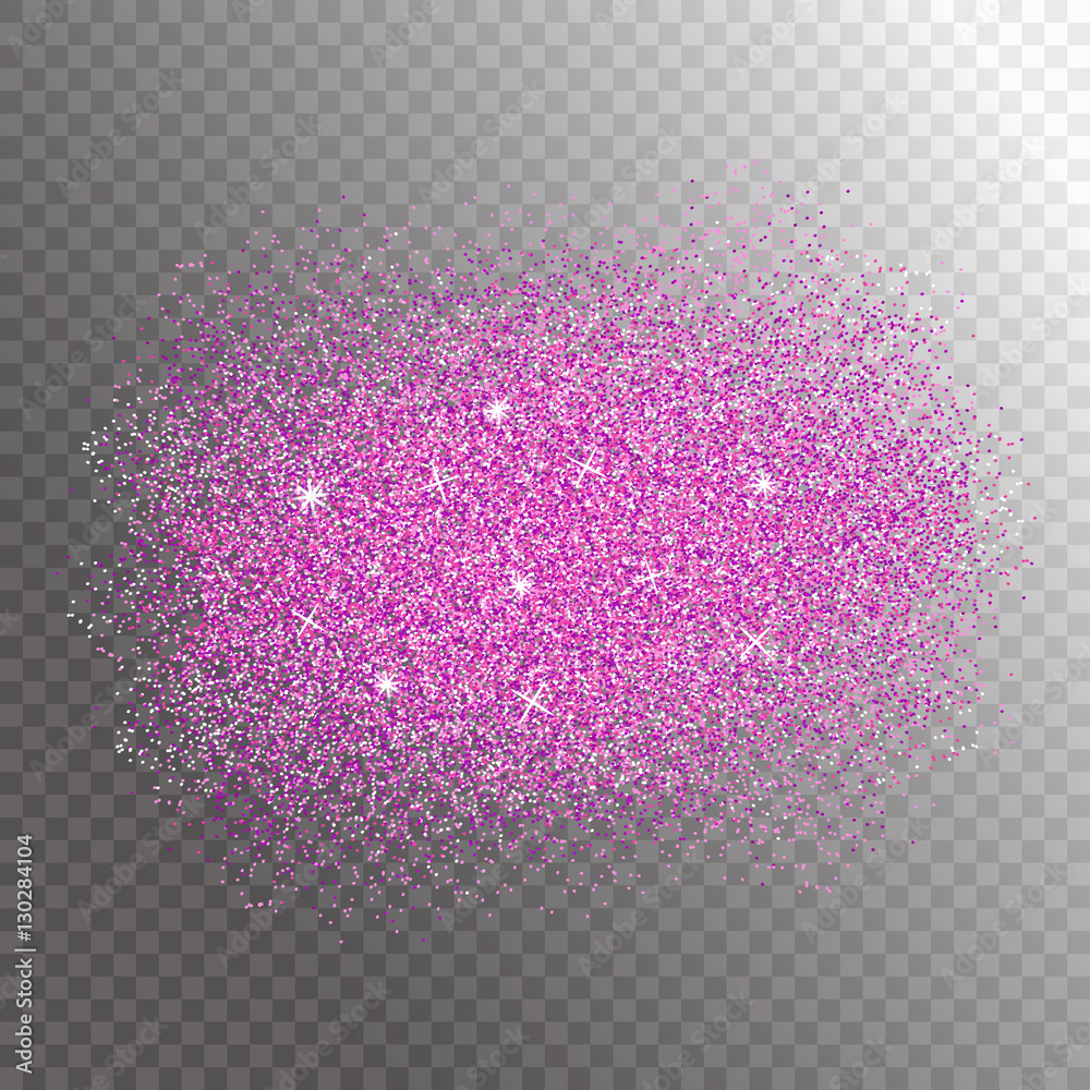 Pink glitter splash on transparent background. Vector illustration ...