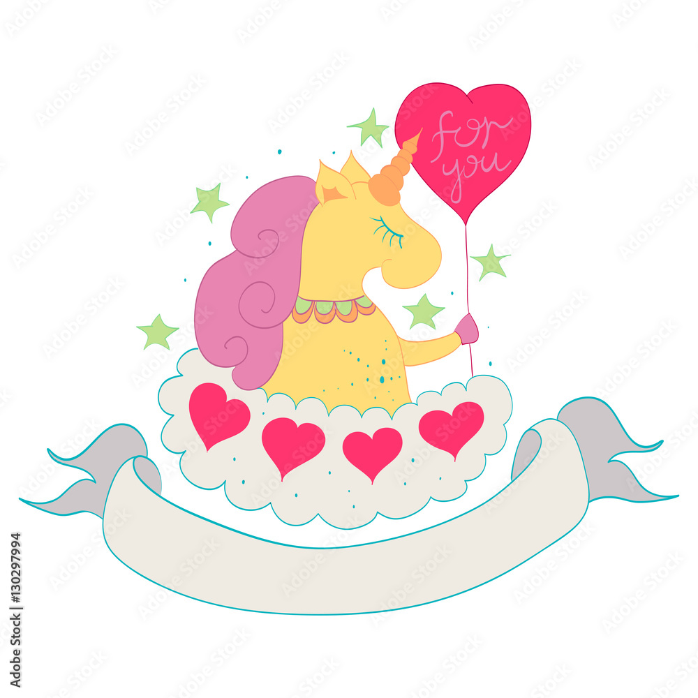 unicorn on a cloud Stock Vector | Adobe Stock