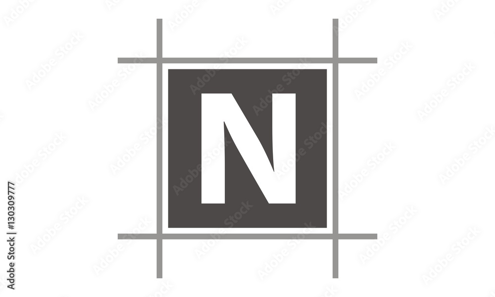 Letter N In Box Stock Vector | Adobe Stock