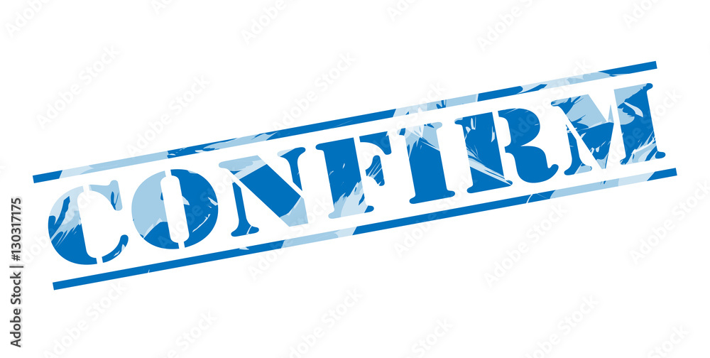 confirm blue stamp on white background Stock Illustration | Adobe Stock