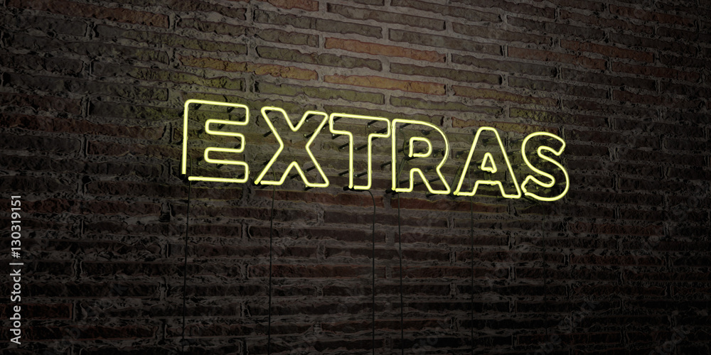 EXTRAS -Realistic Neon Sign on Brick Wall background - 3D rendered ...