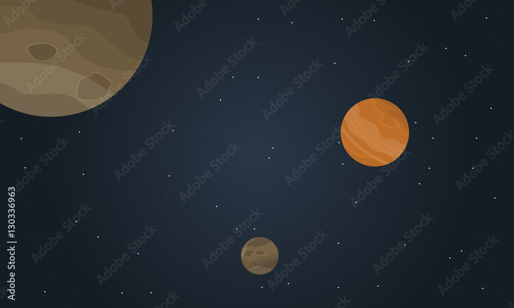 Vector art of space with planet landscape Stock Vector | Adobe Stock