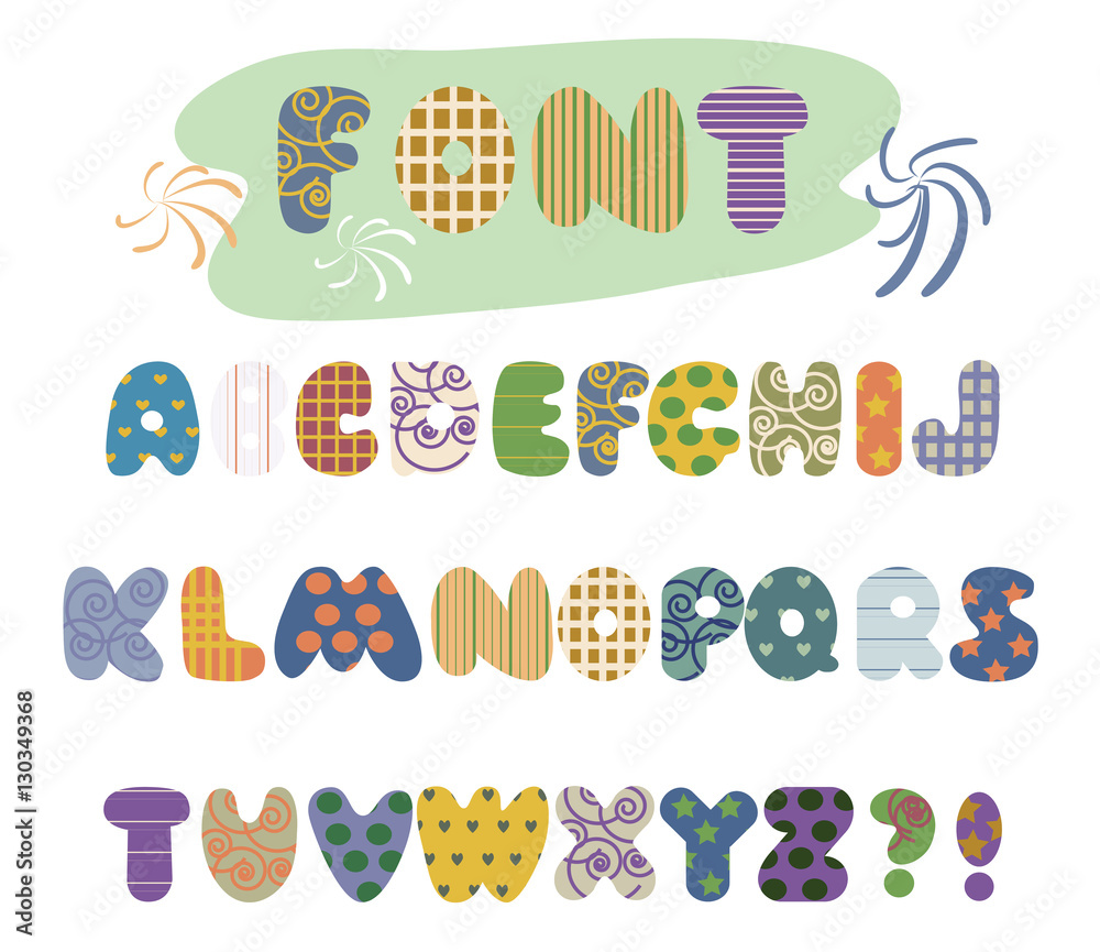 Cartoon font. Colorful letters Stock Vector | Adobe Stock
