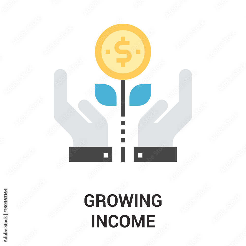 growing income icon concept Stock Vector | Adobe Stock