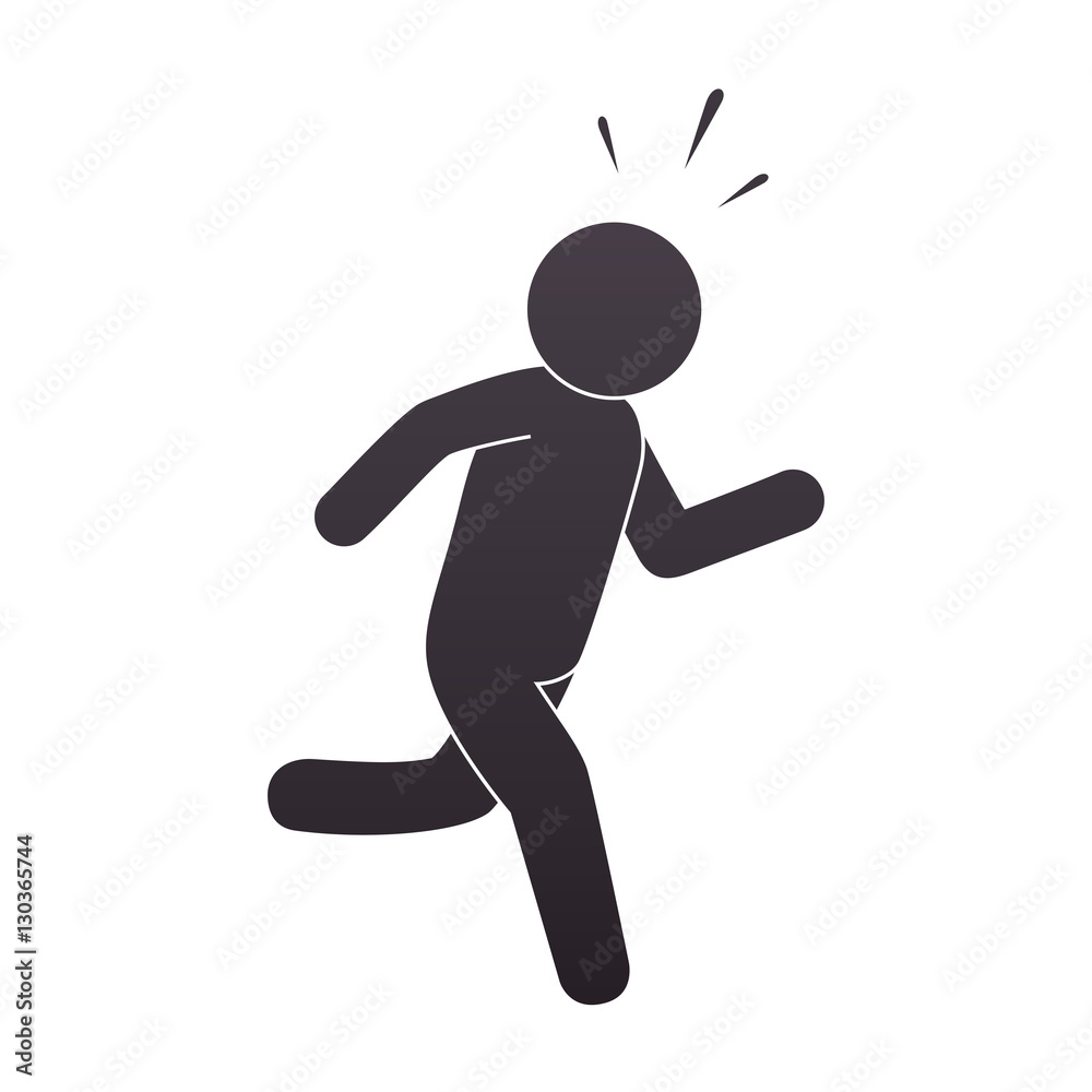 silhouette human running isolated icon vector illustration design Stock ...