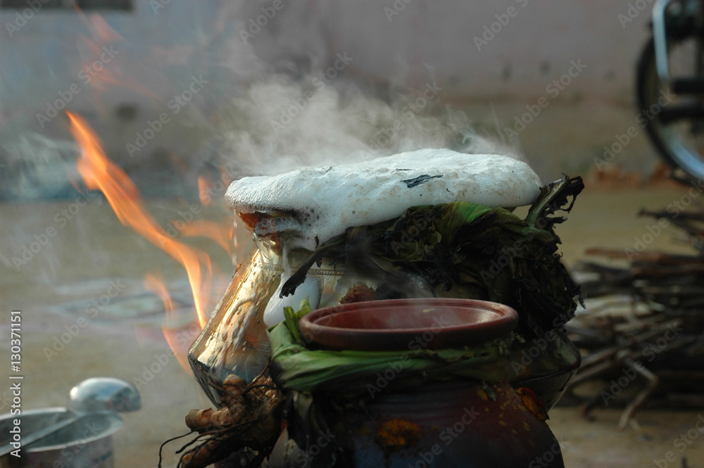 pongal pot indian culture Stock Photo | Adobe Stock