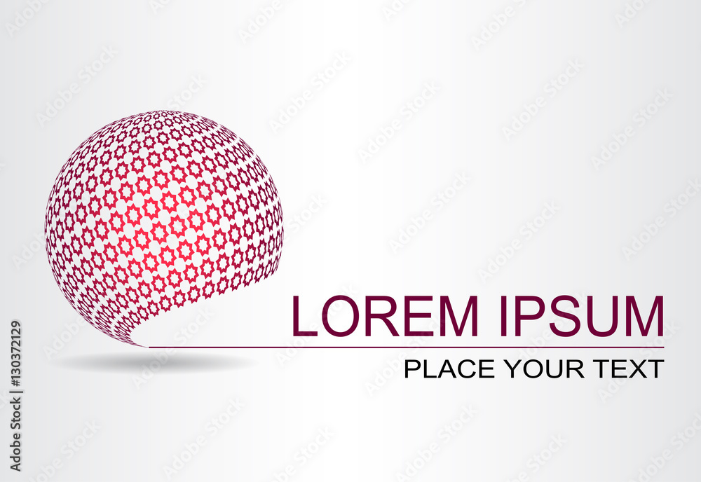 Stylized spherical surface with shapes of stars. Template for logo ...