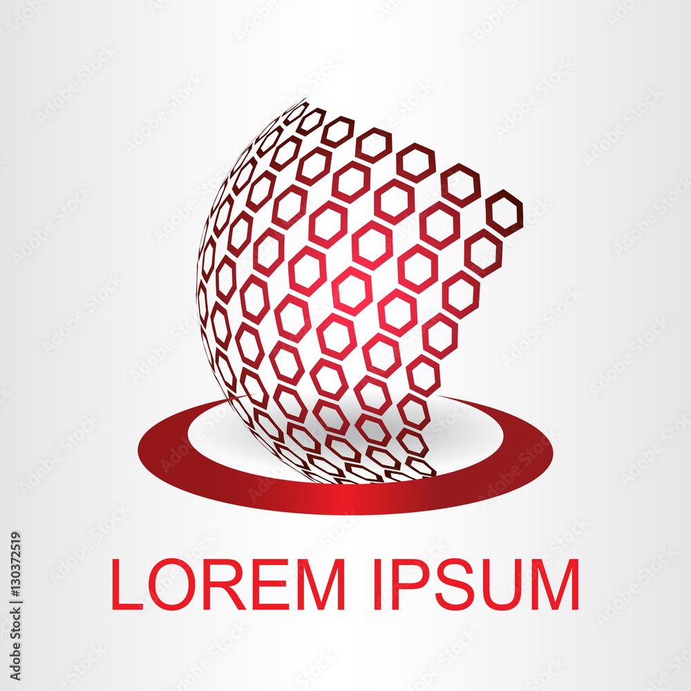 Logo of a stylized sphere with abstract shapes Stock Vector | Adobe Stock