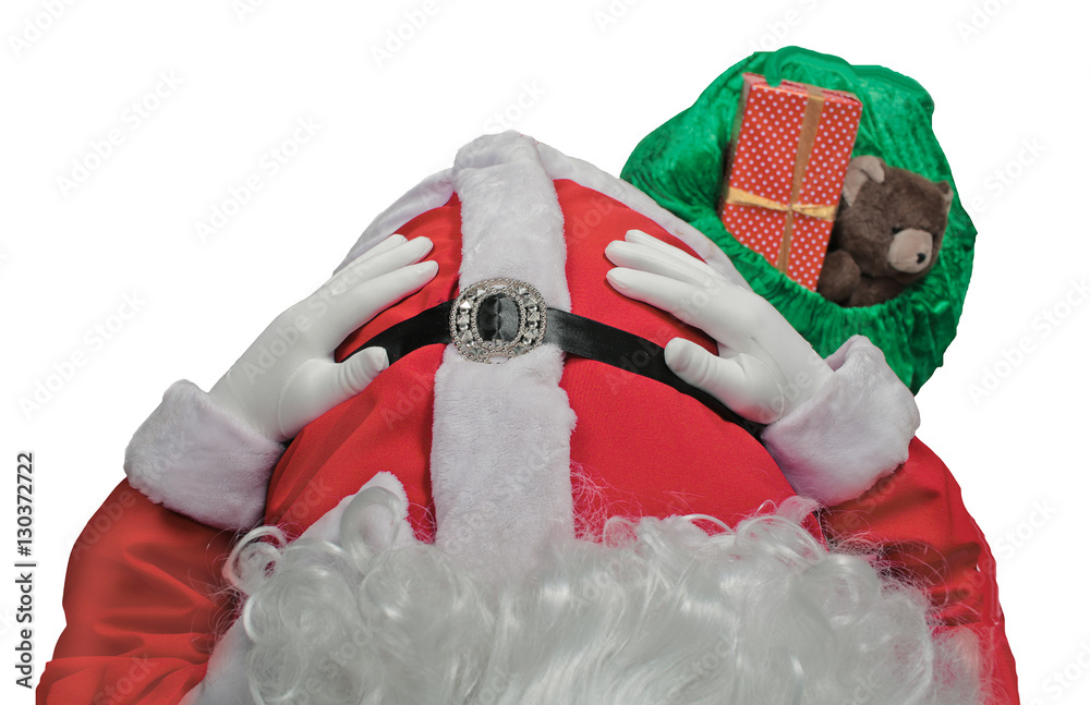 Poster Santa's fat belly top view, Isolated – Wall Art | UkPosters