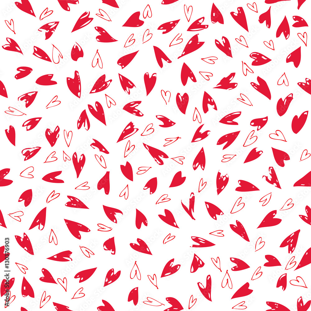 Seamless red heart pattern background. Seamfree vector heart wallpaper ...