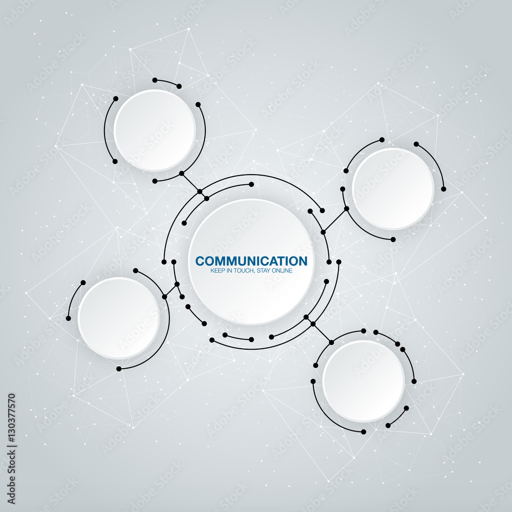 Communication technology with integrated circles with Blank space for ...