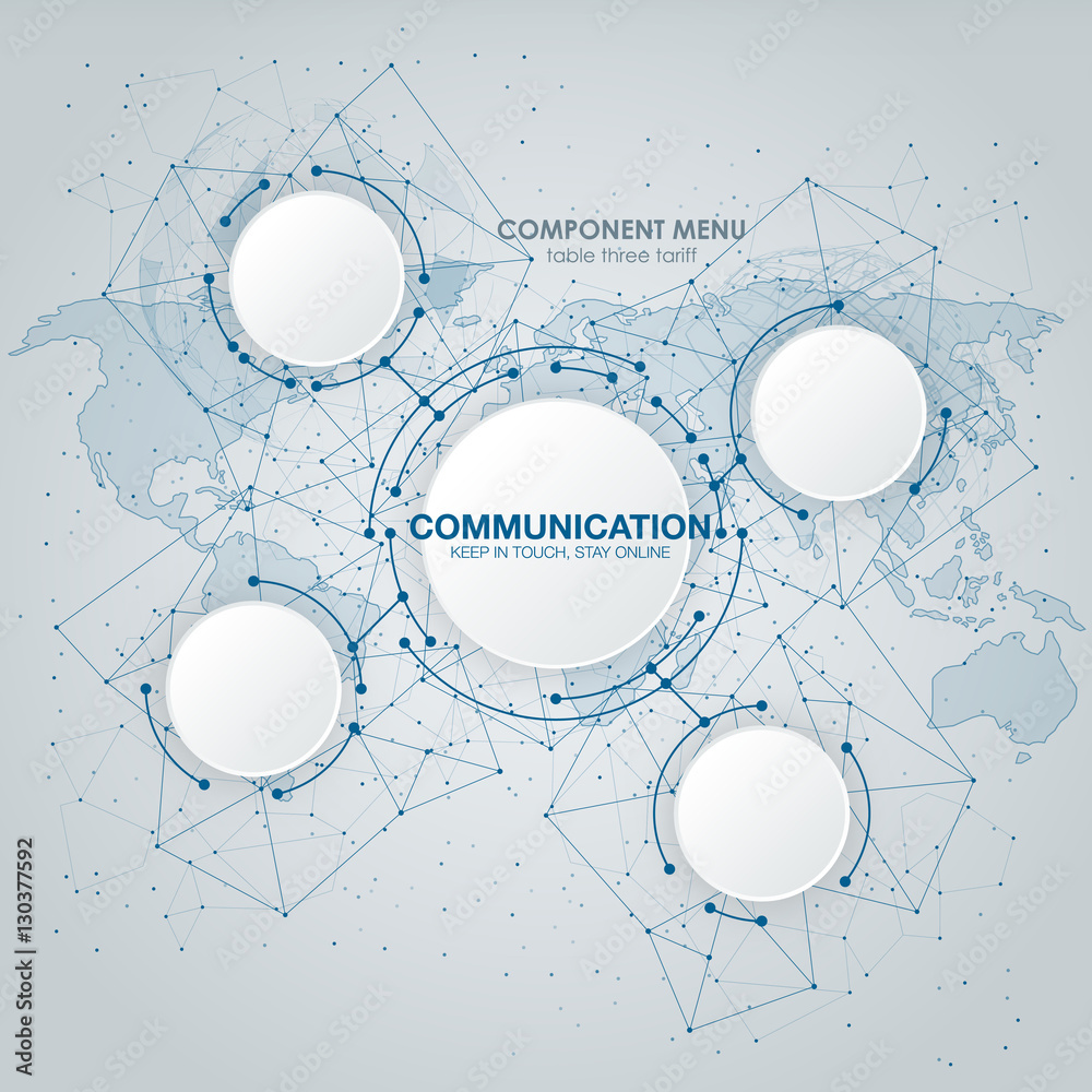 Communication technology with integrated circles with Blank space for ...