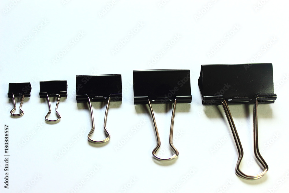 collection of various sizes of binder clip Stock-Foto | Adobe Stock