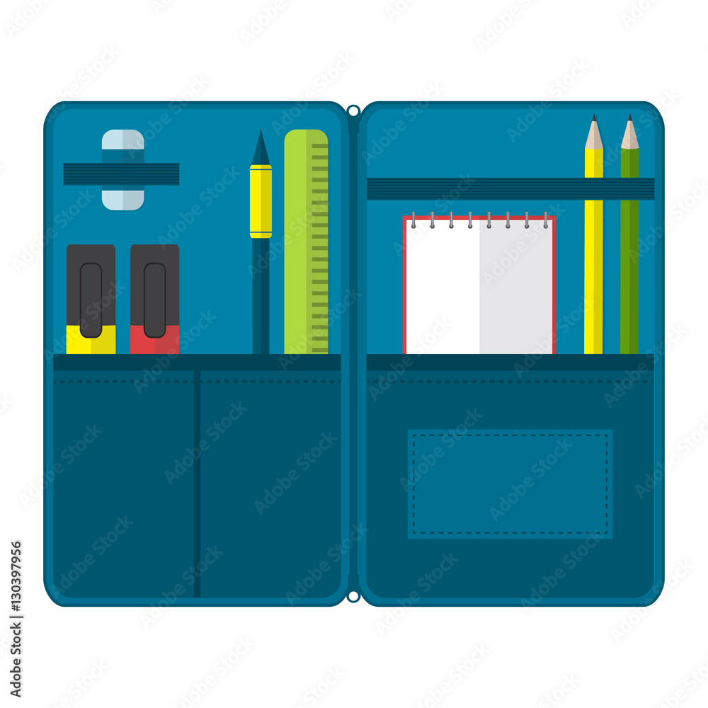 Vector flat design of education concepts. Set of school accessories in ...