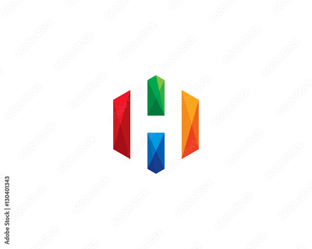 Letter H Hexa Color Logo Design Element vector de Stock | Adobe Stock