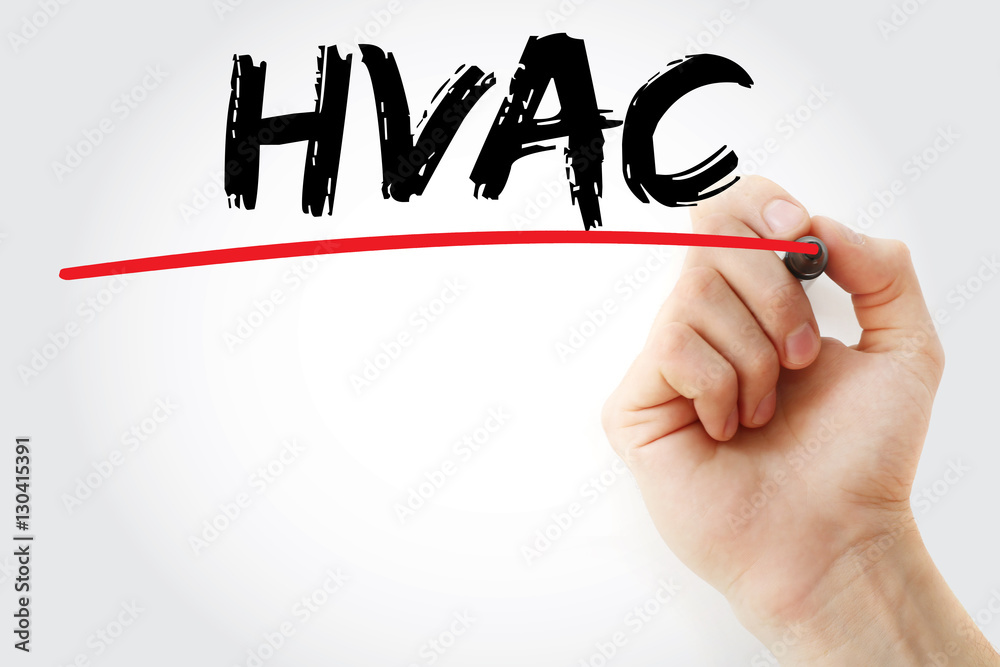Hand writing HVAC with marker, concept background Stock Photo | Adobe Stock