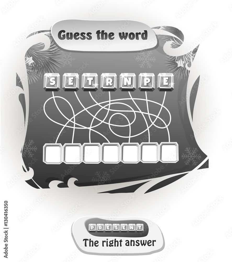 guess the word present black and white Stock Vector | Adobe Stock