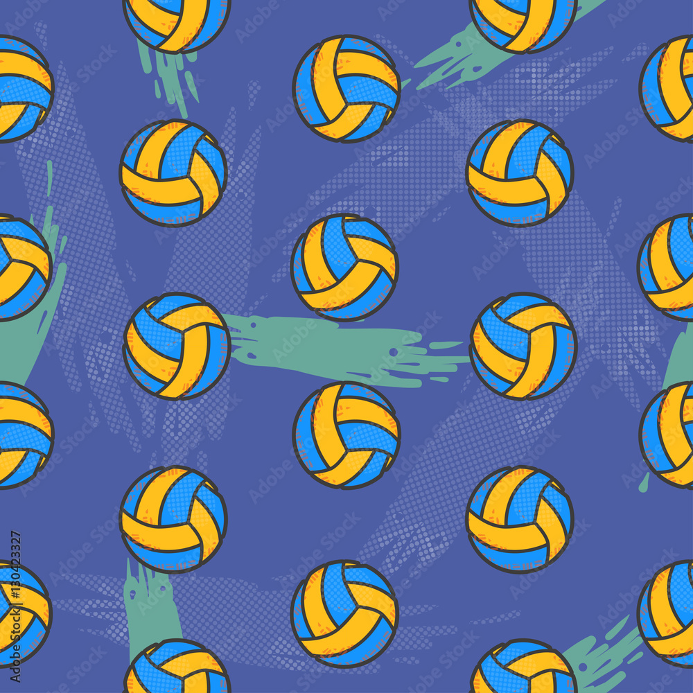 Volleyball seamless pattern for boy. Sports balls on background Stock ...