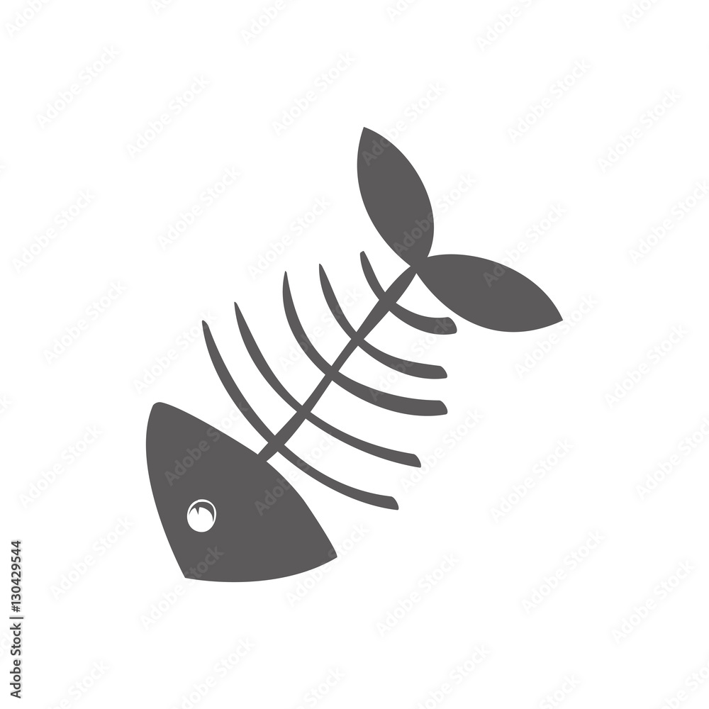 Cartoon fish skeleton icon vector illustration graphic design Stock ...