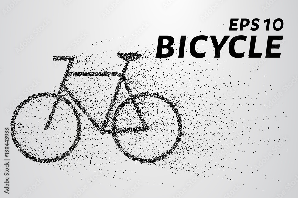 Bike of the particles. The bike consists of circles and points. Vector ...