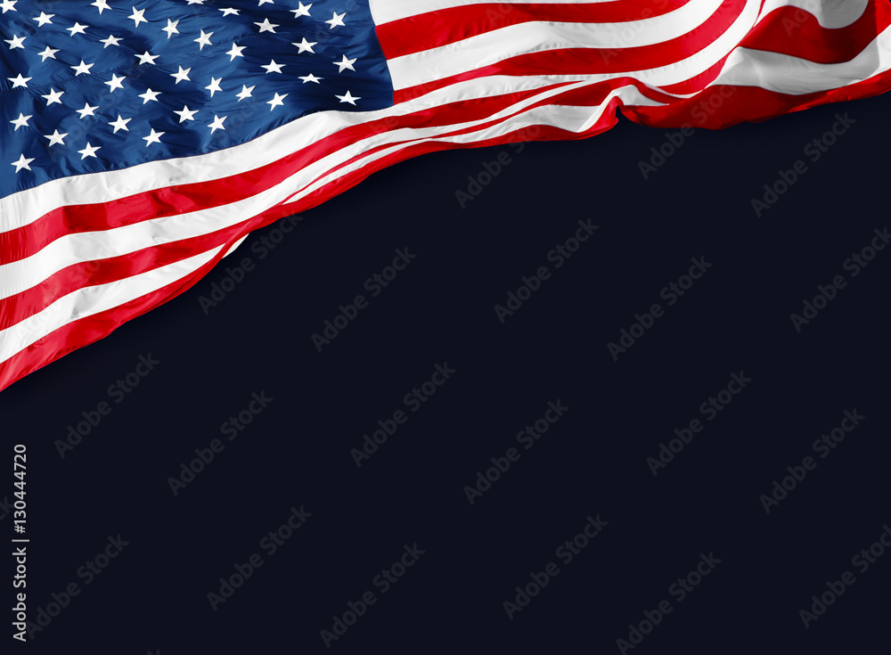 American flag with empty black background Stock Photo | Adobe Stock