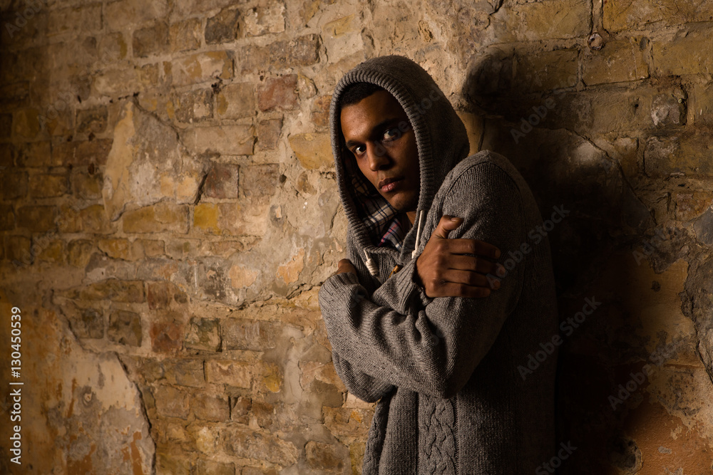 Drug addict looking dependent from different types of drugs. Drugs ...