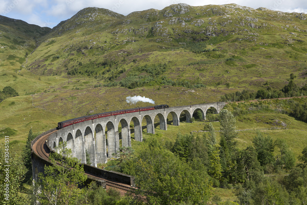 Foto de The Jacobite steam train on the Glenfinnan Viadust on the Fort ...