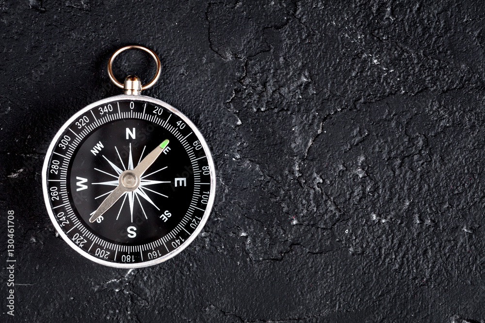 compass on dark background concept - direction motion top view Stock ...