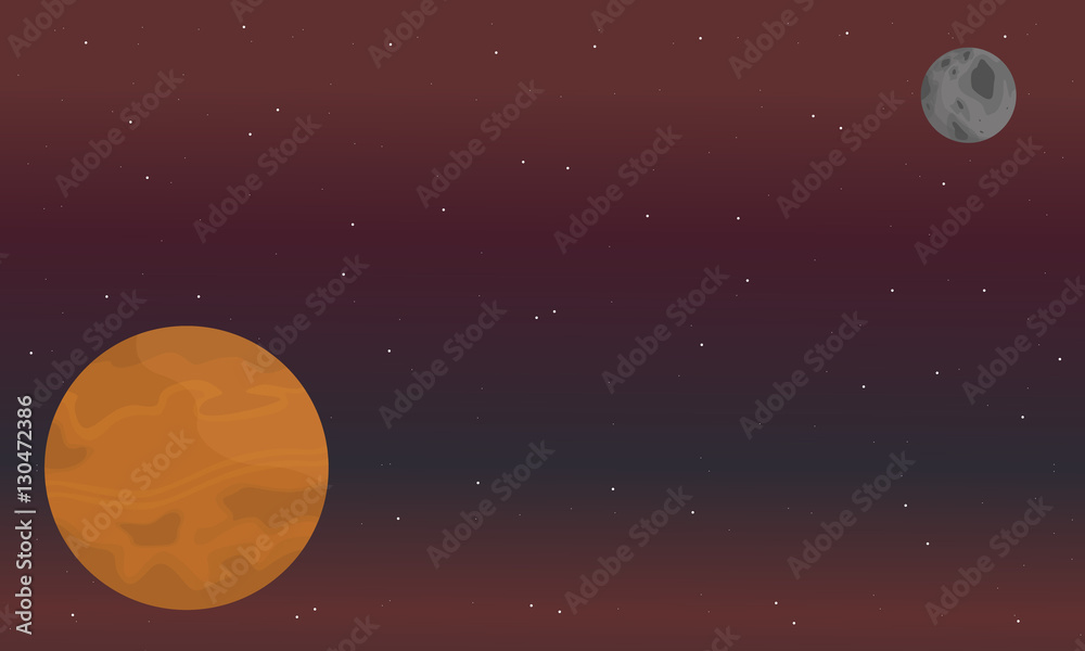 Vector of space beautiful landscape Stock Vector | Adobe Stock
