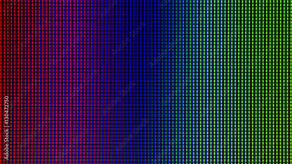 Closeup LED diode of LED TV, LED monitor screen display panel. Colorful ...
