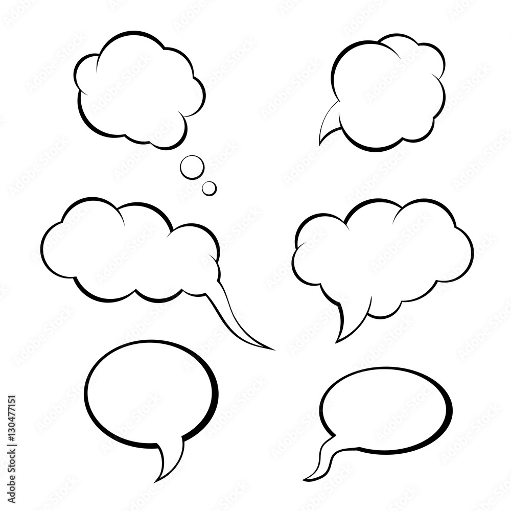 speech bubbles set, think bubble. Stock Vector | Adobe Stock