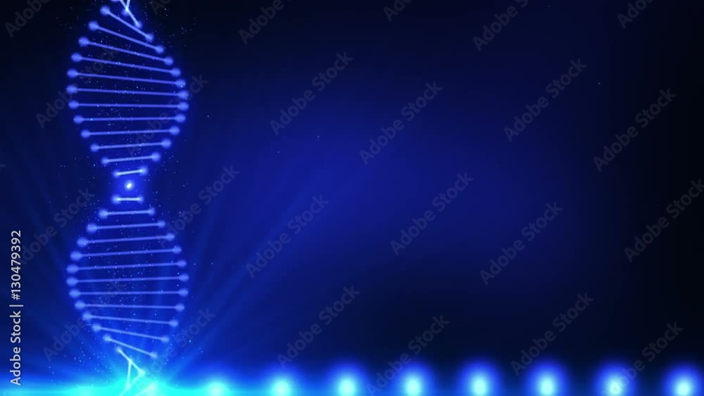 Animated DNA chain. 4K resolution of animated blue DNA chain. Stock ビデオ ...